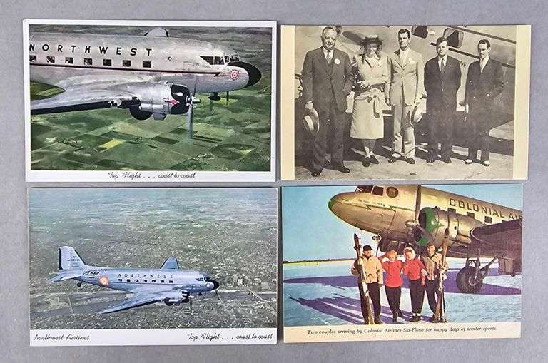 Postcards - 12 Early Commercial Airlines - Matthew Bullock Auctioneers