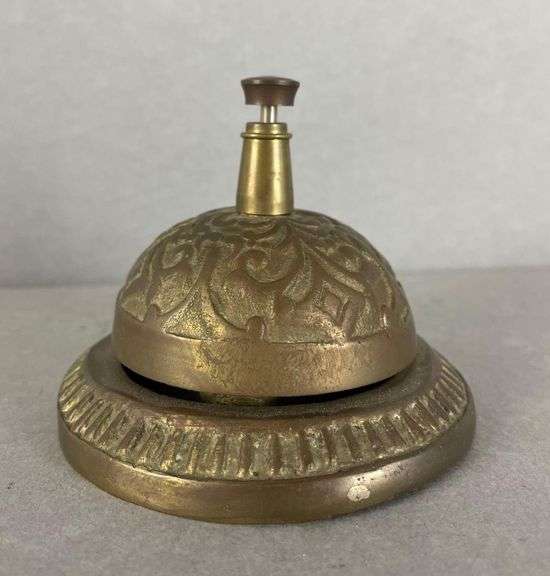 Brass Countertop Plunger Bell - Matthew Bullock Auctioneers