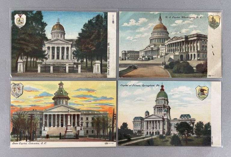 Postcards - 40+ State Capitol Building - Matthew Bullock Auctioneers