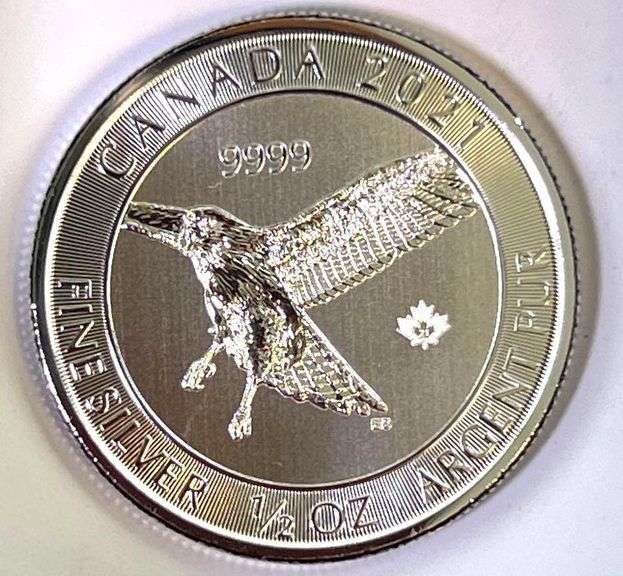 2021 1/2 oz Canadian Silver Red-Tailed Hawk .999 Fine Silver - Matthew ...