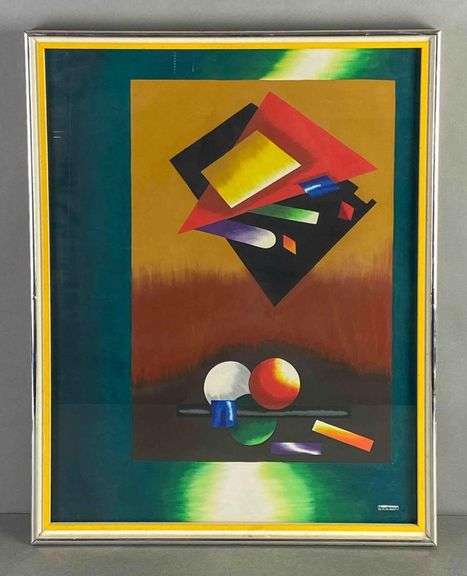 Henderson Abstract Shapes Drawing on Paper - Matthew Bullock Auctioneers