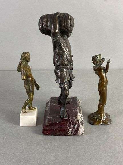Group of 3 Cast Metal Statues - Matthew Bullock Auctioneers