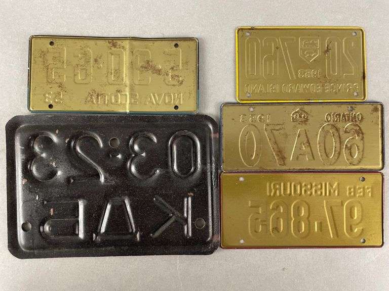 Group of Toy, Motorcycle, and Canadian License Plates - Matthew Bullock ...