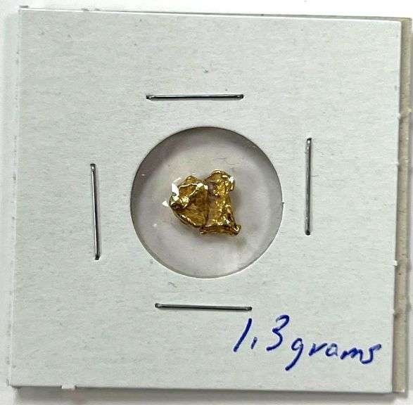 Gold Placer Nugget 1.3 grams - Matthew Bullock Auctioneers