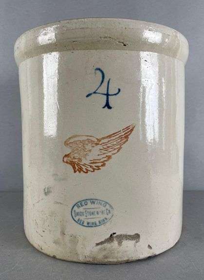 Red Wing 4 Gallon Stoneware Crock - Matthew Bullock Auctioneers