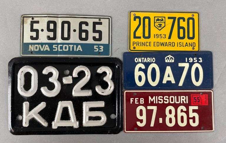 Group of Toy, Motorcycle, and Canadian License Plates - Matthew Bullock ...