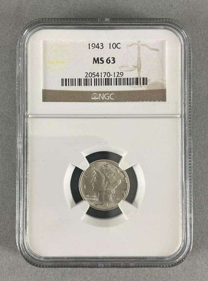 1943 Mercury Dime NGC MS 63 - Matthew Bullock Auctioneers