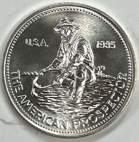 1985 Engelhard The American Prospector 1 oz .999 Silver Round - Matthew ...