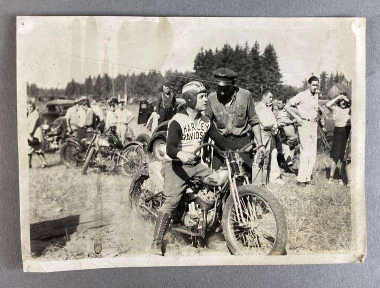 1920s George Faulders on His Harley-Davidson Motorcycle Hill Climber ...