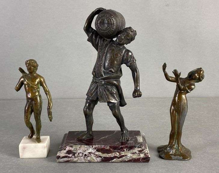 Group of 3 Cast Metal Statues - Matthew Bullock Auctioneers