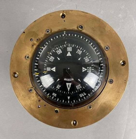 Ritchie SF-500 Brass Boat Bubble Compass - Matthew Bullock Auctioneers
