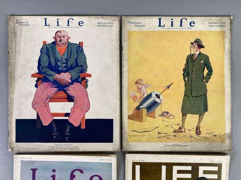 Group of (4) 1921 Life Magazines - Matthew Bullock Auctioneers
