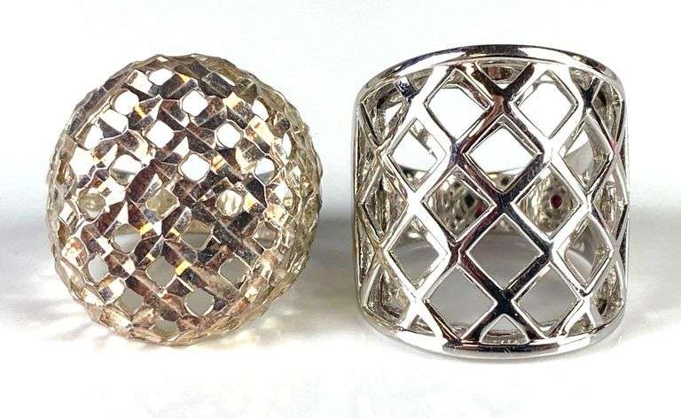 Group of 2 Sterling Silver Woven Lattice Rings - Matthew Bullock ...