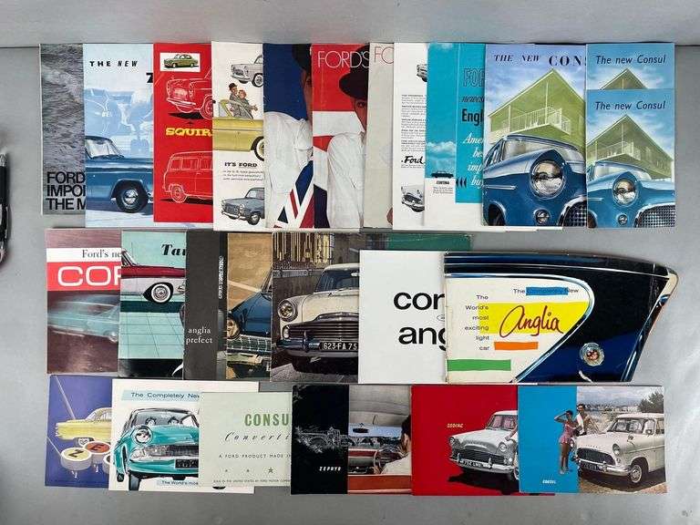 Group of Vintage British Ford Dealership Advertising Brochures ...