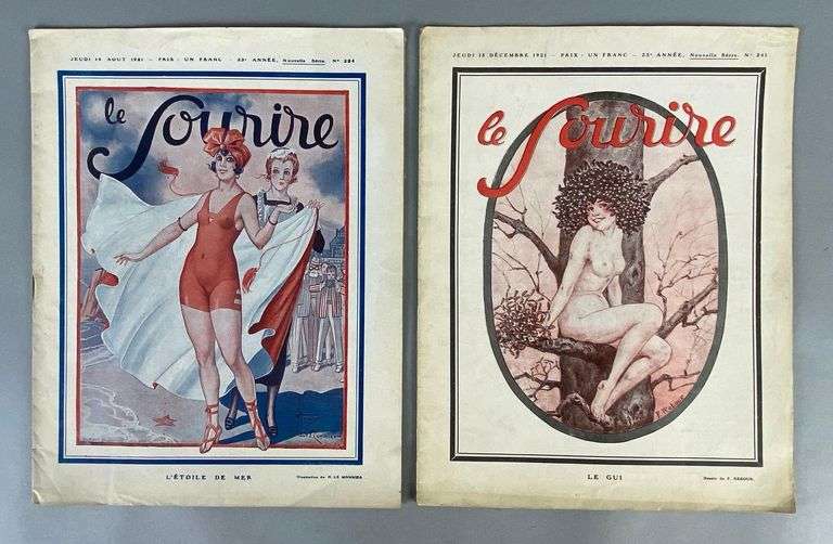 Group of (2) 1921 French Le Sourire Magazines - Matthew Bullock Auctioneers