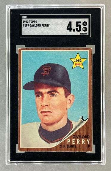 1962 Topps Gaylord Perry #199 SGC 4.5 Rookie - Matthew Bullock Auctioneers