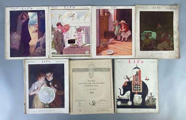 Group of 7 Early 1900s Life Magazines - Matthew Bullock Auctioneers