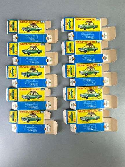 Group of 10 Matchbox F Type No. 56 Boxes - Matthew Bullock Auctioneers