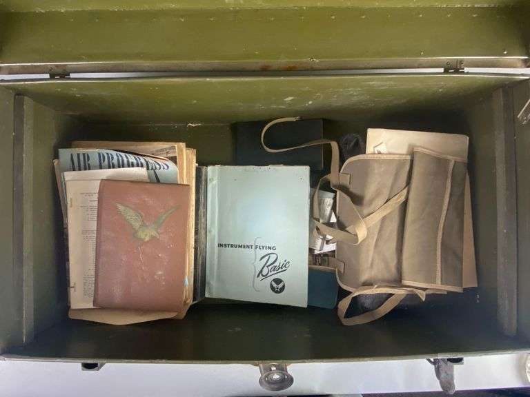 WW2 Officers Identified Pilots Foot Locker with Paperwork and More ...