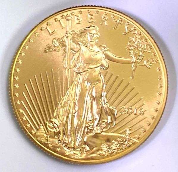 2016 US Mint $50 Gold Eagle 1 oz Fine Gold - Matthew Bullock Auctioneers