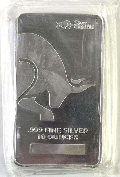 Silver Bull 10 oz .999 Fine Silver Bar - Matthew Bullock Auctioneers