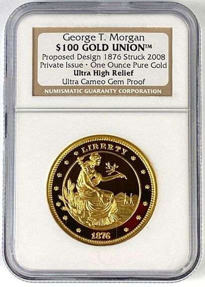 NGC George T. Morgan $100 Gold Union 1 oz Pure Gold Coin - Matthew ...