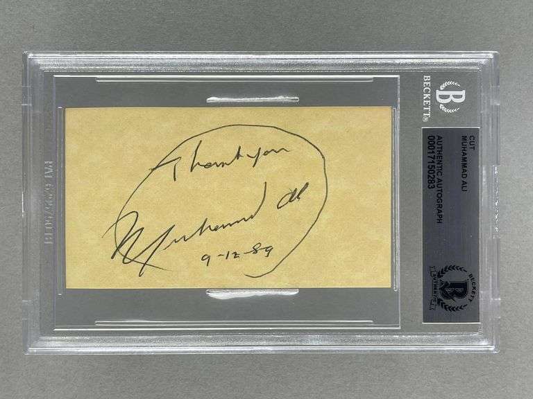 Muhammad Ali Signed Cut with Inscription BGS Authentic - Matthew ...