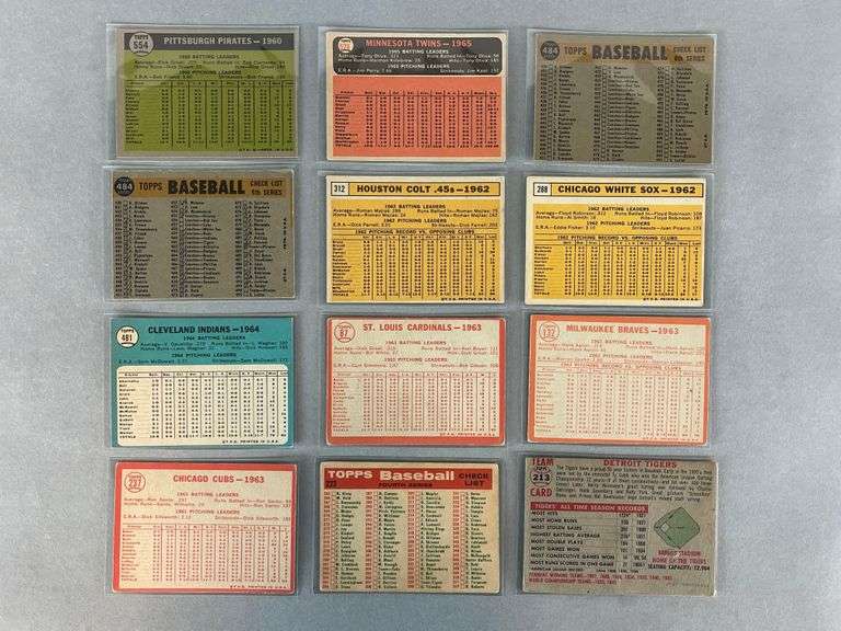 12 - 1956 - 66 Topps Team Cards with Scarce Single Prints and High ...