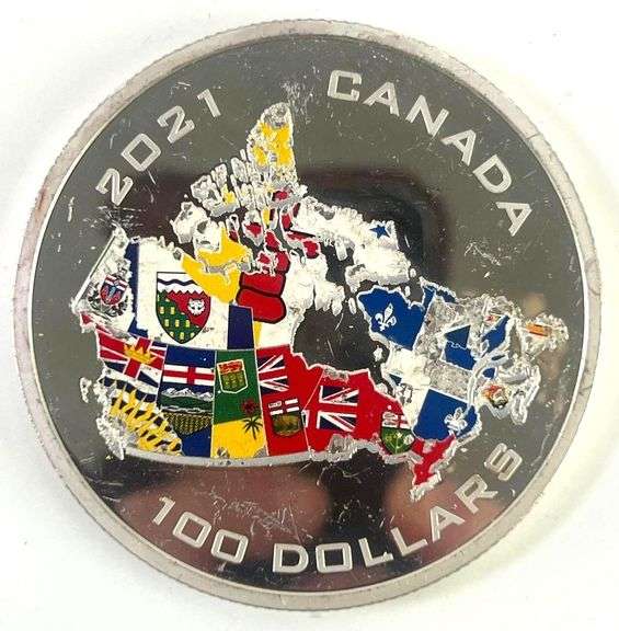 Extremely RARE 2021 10 oz Canada's Provincial and Territorial Flags ...