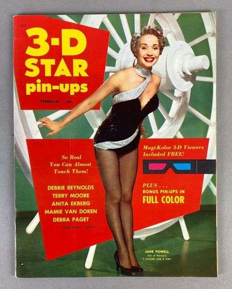 Rare 1953 3-D Movie Star Pin-Ups Magazine - Matthew Bullock Auctioneers