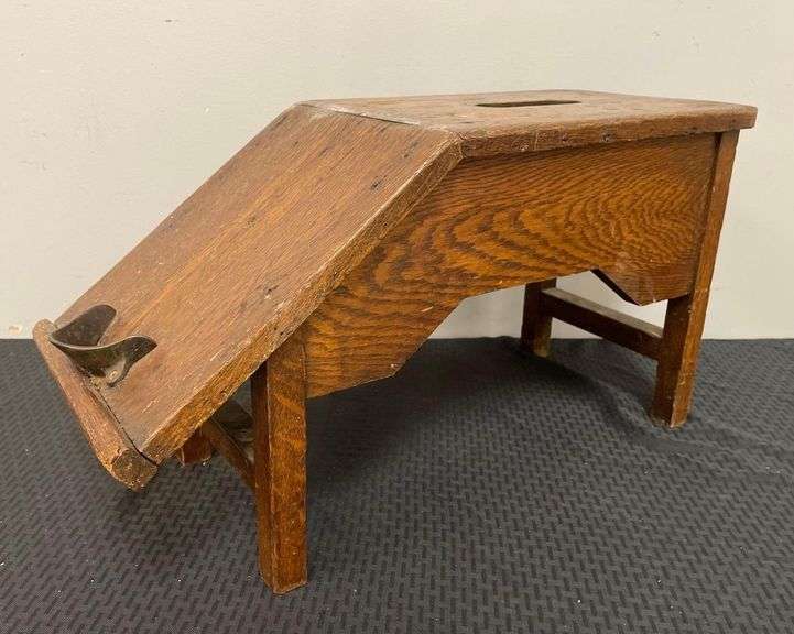 Antique Oak Shoe Shine Bench - Matthew Bullock Auctioneers