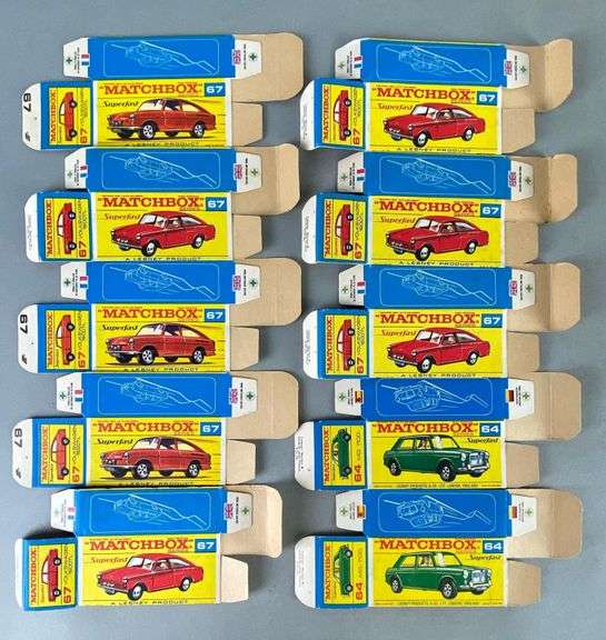 Group of 10 Matchbox F Type No. 67 and 64 Boxes - Matthew Bullock ...