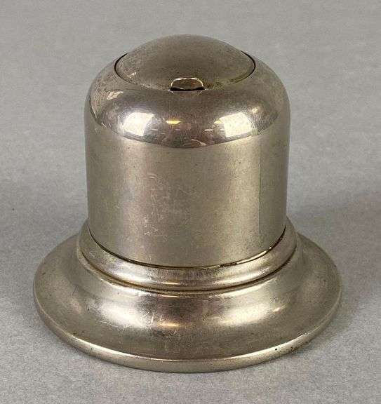 Art Deco Cast Metal Inkwell with Lid - Matthew Bullock Auctioneers