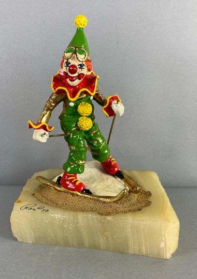 1980 Ron Lee World of Clowns Skiing Clown Sculpture - Matthew Bullock ...
