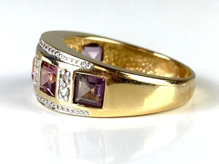 14K Gold Purple Spinel and Diamond Ring - Matthew Bullock Auctioneers