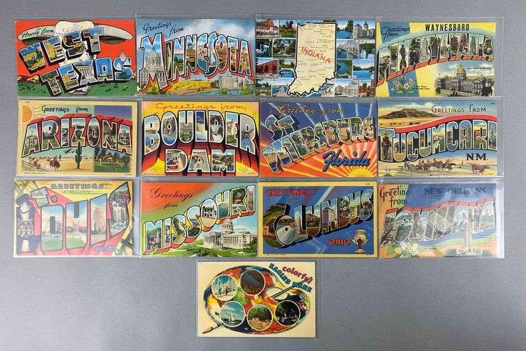Postcards - 13 Large Letters - Matthew Bullock Auctioneers