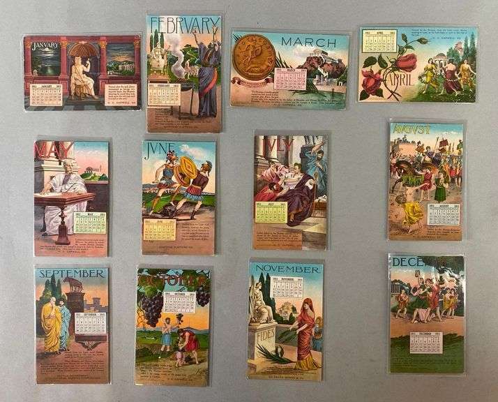 Postcards - 12 Monthly Calendar - Matthew Bullock Auctioneers