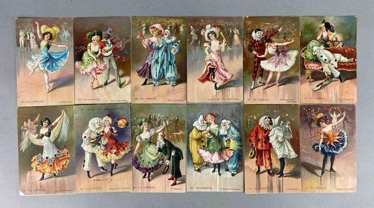 Postcard - 12 Embossed At The Carnival - Matthew Bullock Auctioneers