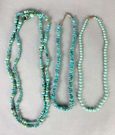 Group of 3 Turquoise Stone and Beaded Necklaces - Matthew Bullock ...