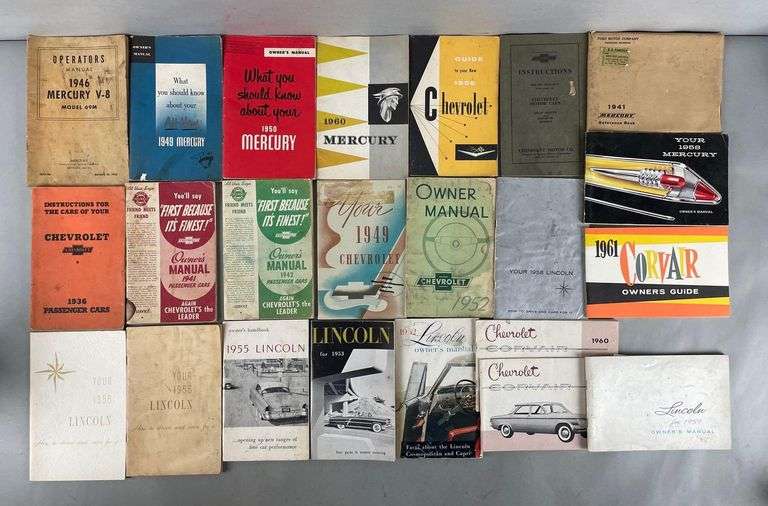 Group of Vintage Automobile Owners Manuals and More - Matthew Bullock ...