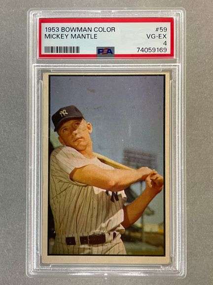 1953 Bowman Color Mickey Mantle #59 PSA 4 - Matthew Bullock Auctioneers