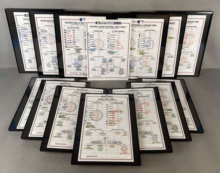 14 - Chicago Cubs Framed Game Poster Cards with 2016 World Series ...