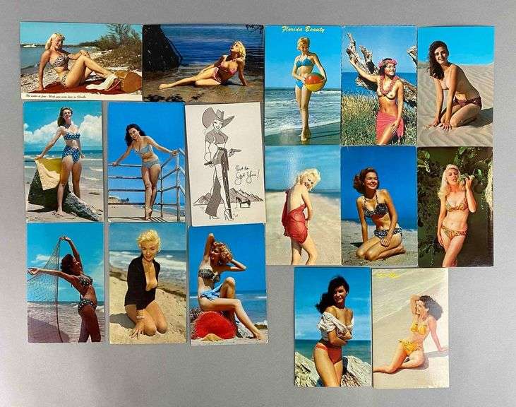 Postcards - 16 Risque Pinup - Matthew Bullock Auctioneers