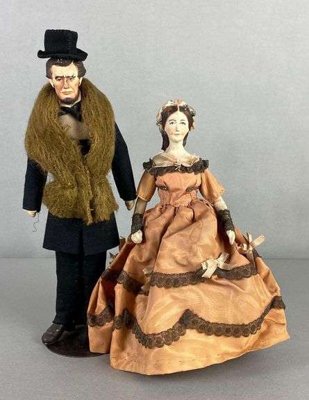 Kimcraft Abraham Lincoln and Mary Todd Dolls - Matthew Bullock Auctioneers