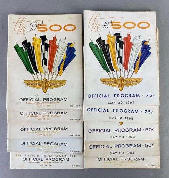 Group of 10 1960s Indianapolis 500 Racing Programs - Matthew Bullock ...