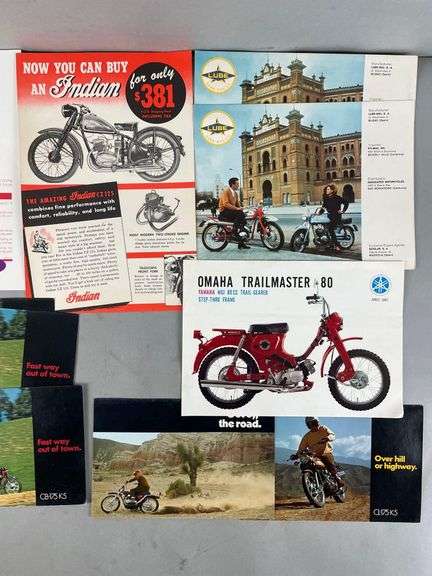 Group of Vintage Motorcycle Dealership Advertising Brochures - Matthew ...