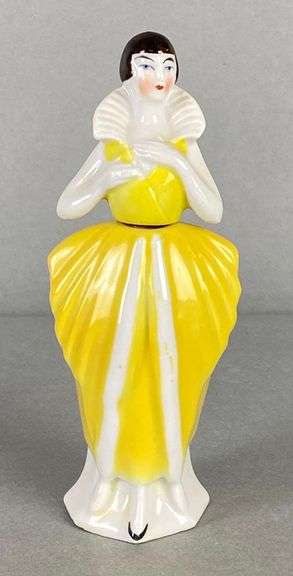 Art Deco Porcelain Woman Figural Perfume Bottle - Matthew Bullock ...