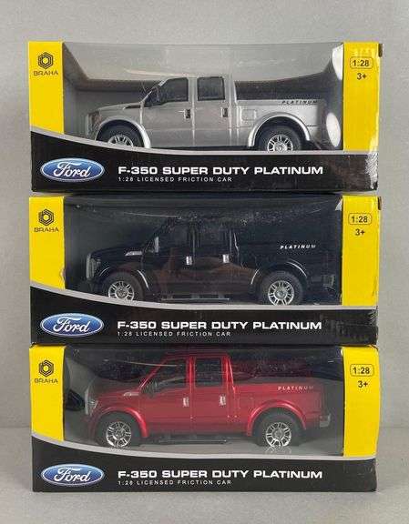 Group of 3 Braha Ford F-350 Super Duty Platinum Die-Cast Pickup Trucks ...
