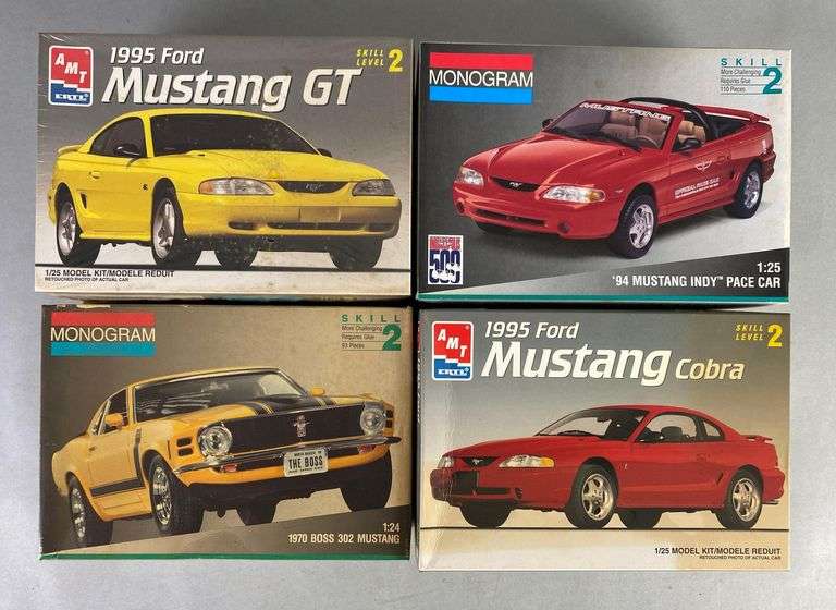 Group of 4 Ford Mustang Plastic Model Kits - Matthew Bullock Auctioneers