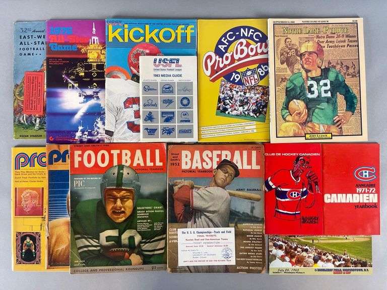 12 - 1950s - 80s Football, Baseball, and Hockey Programs and Yearbooks ...